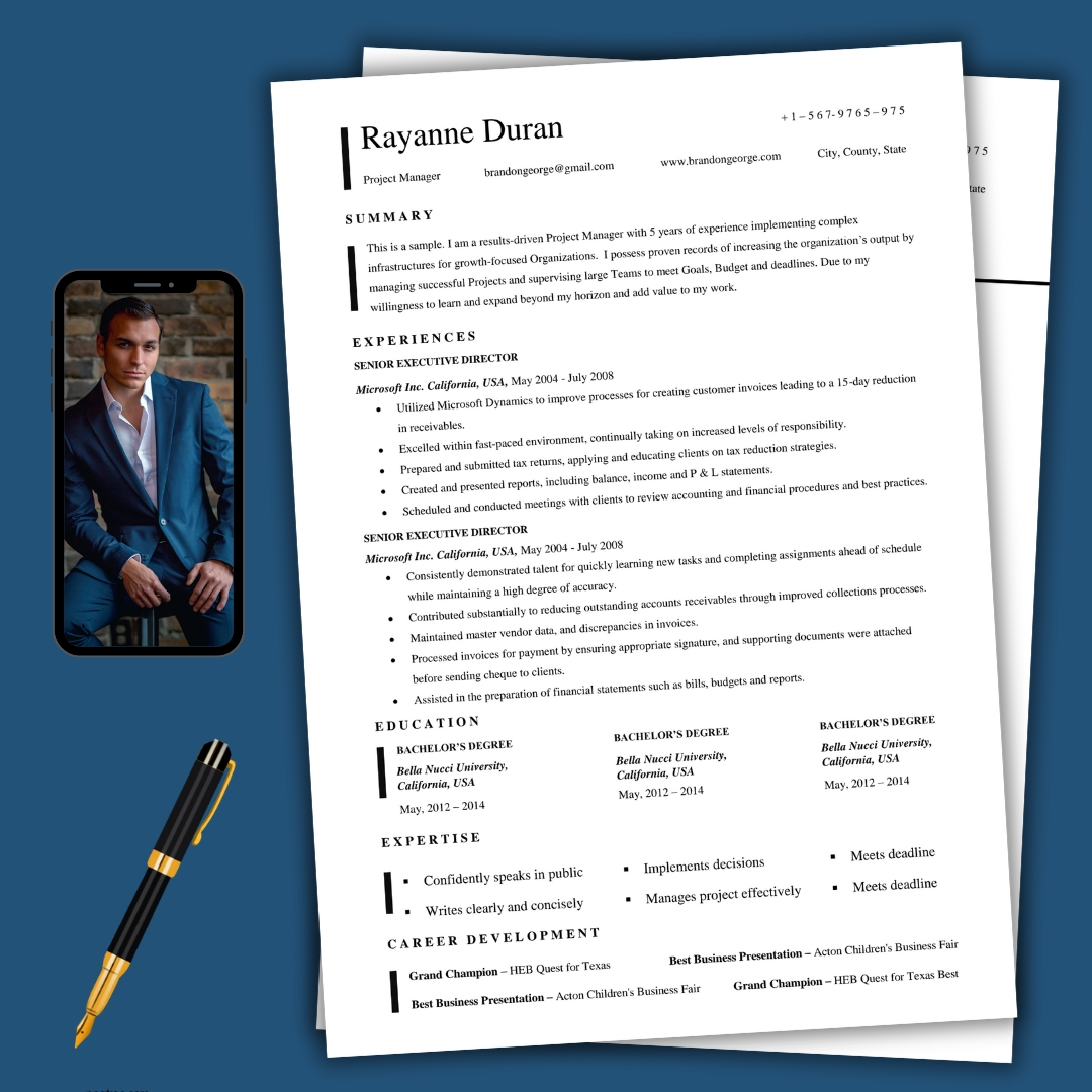 Resume builder template, instant word resume with matching c | Inspire ...