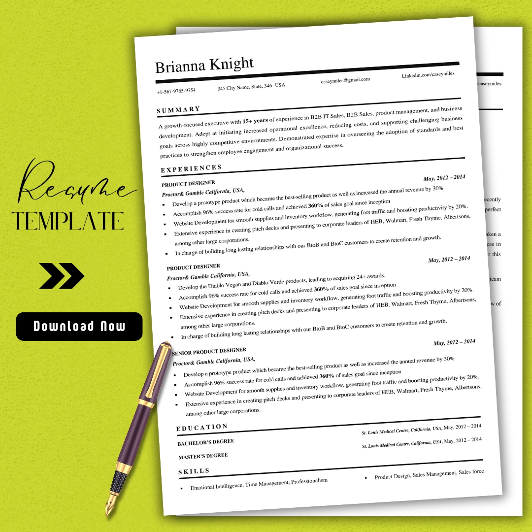 Modern resume template, word editable resume, cover letter t | Inspire ...