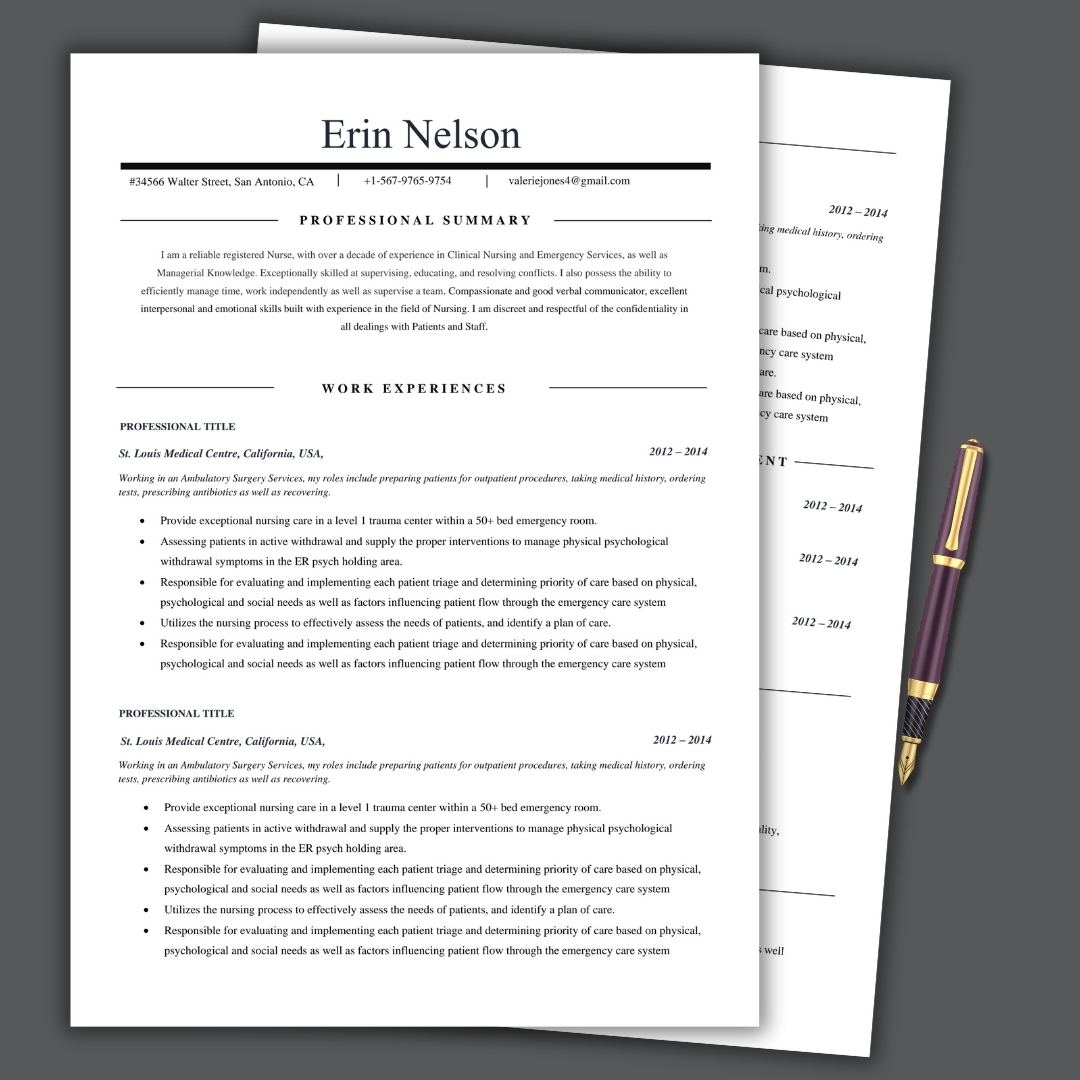 High quality resume template, word resume template, editable | Inspire ...