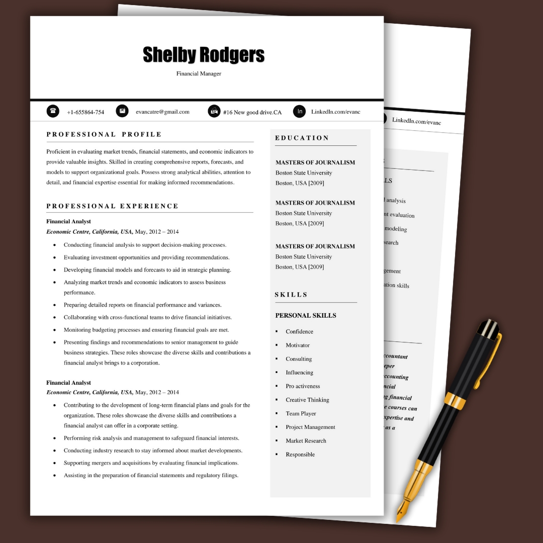 Simple optimised resume template, Microsoft WORD editable re | Inspire ...
