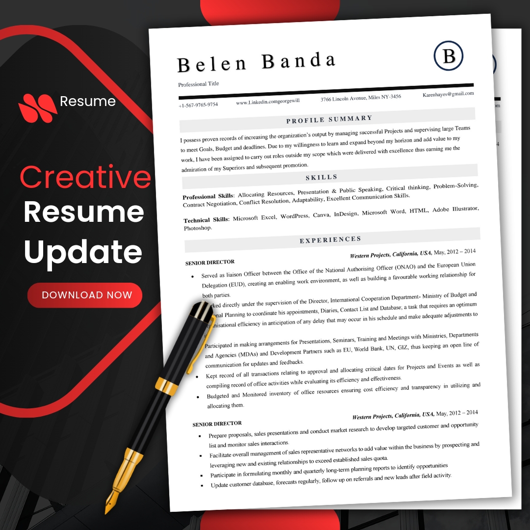Stand-out with professional resume template with matching co | Inspire ...
