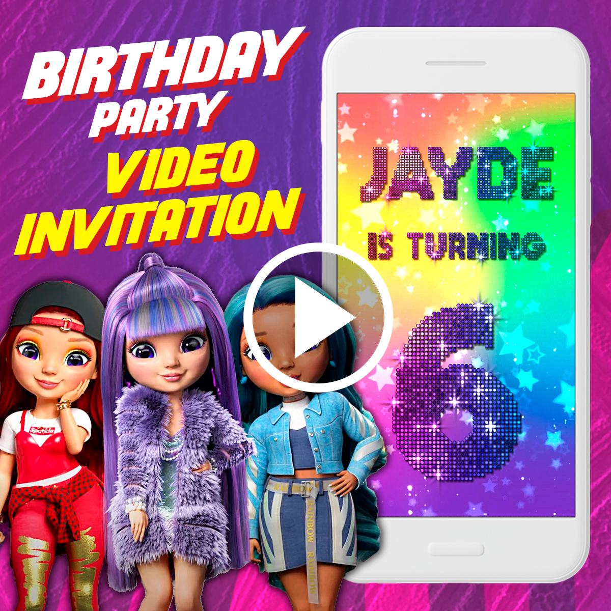 Rainbow High Birthday Party Video Invitation, Rainbow High A - Inspire ...