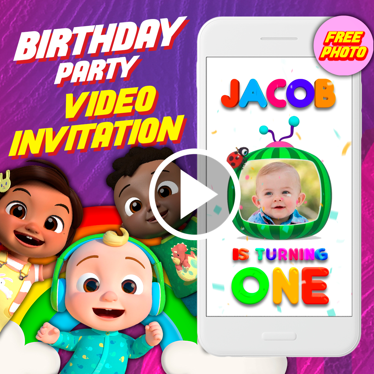Coco melon birthday party video invitation, Coco melon digit | Inspire ...