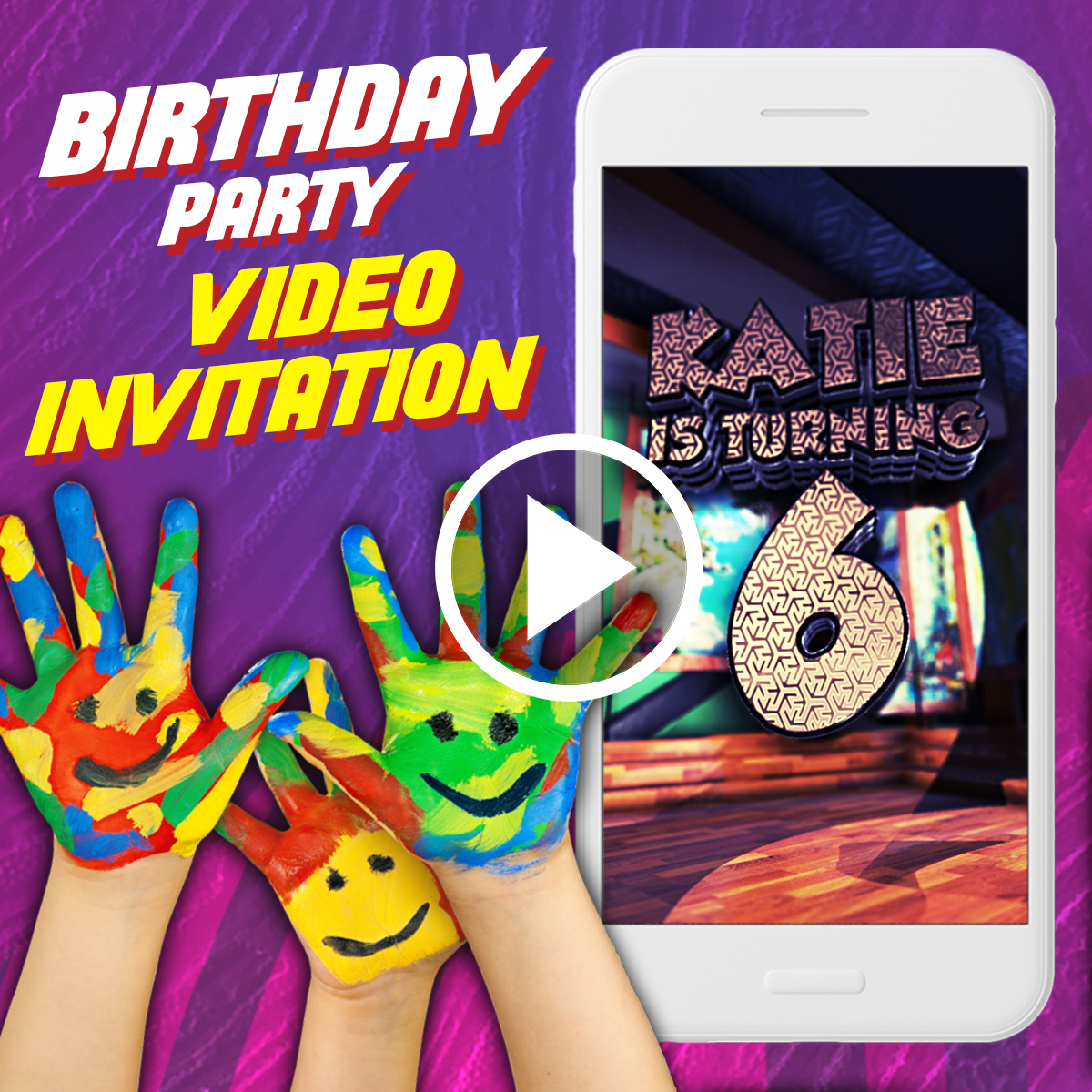 Paint Art Party Birthday Video Invitation, Art Party Animate - Inspire ...