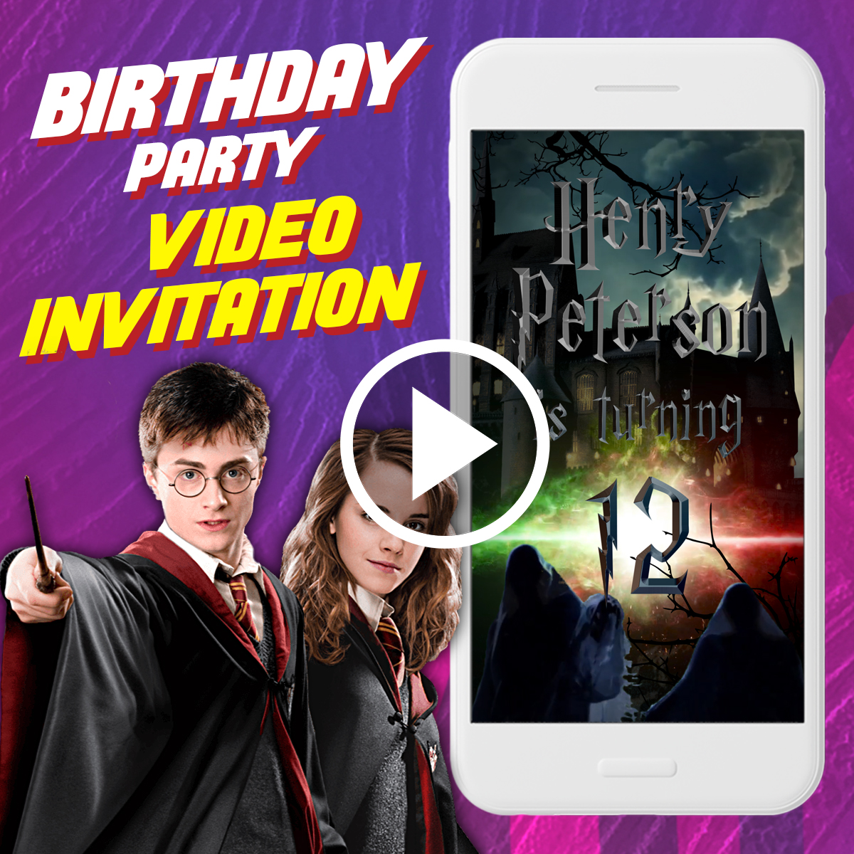 Wizard Birthday Video Invitation, Harry Potter Party Animate - Inspire ...