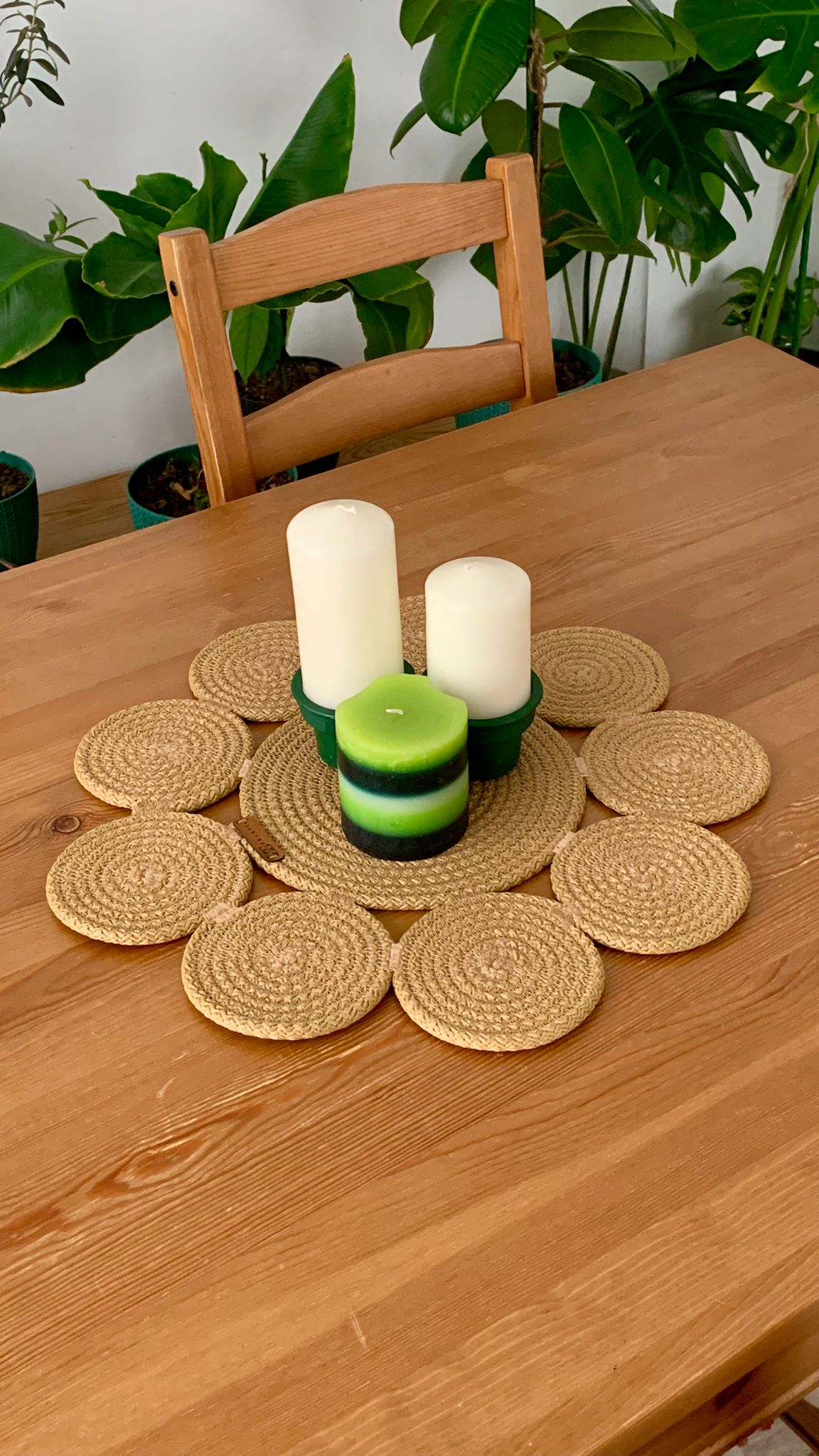 Woven Straw Round Table Runner for Boho Kitchens- Natural Ju | Inspire ...