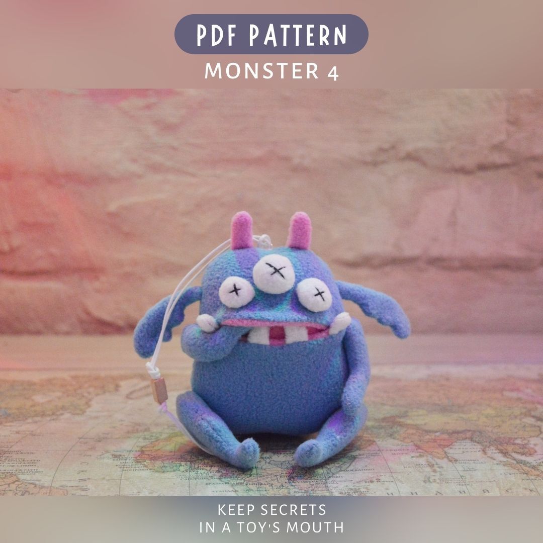 Digital download - PDF of a stuffed monster 4 toy sewing pat | Inspire ...