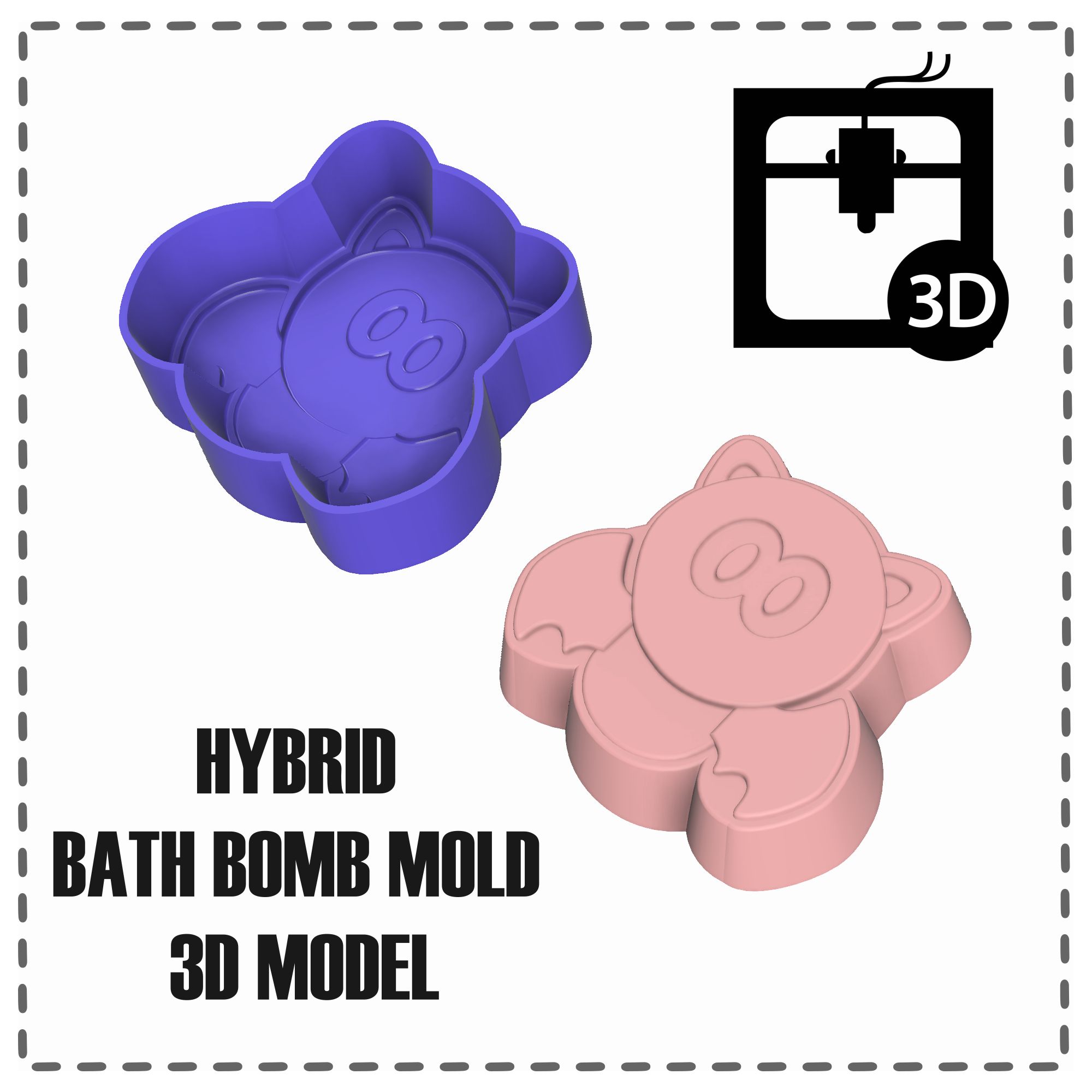 BAT BATH BOMB MOLD STL File for 3D Printing | Inspire Uplift