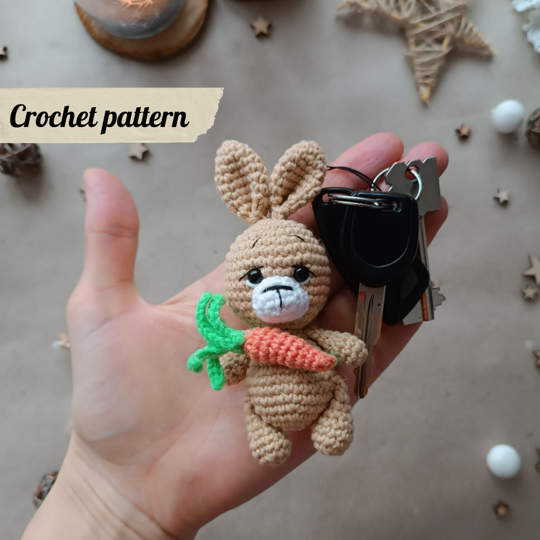 Crochet pattern bunny keychain, amigurumi bunny, crochet pat - Inspire ...