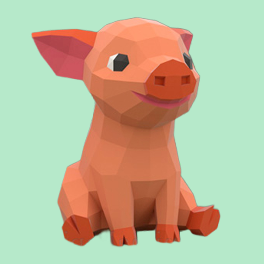 The Sitting Pig/DIY crafts/PDF Template/ Low Poly/Pig made o | Inspire ...
