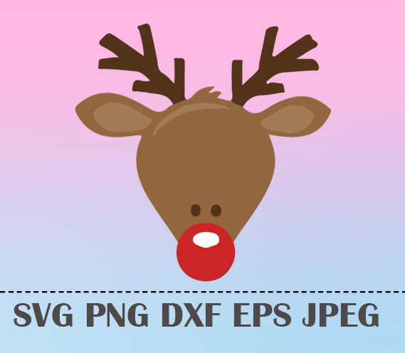 Rudolf Head SVG Rudolf PNG Rudolf Merry Christmas | Inspire Uplift