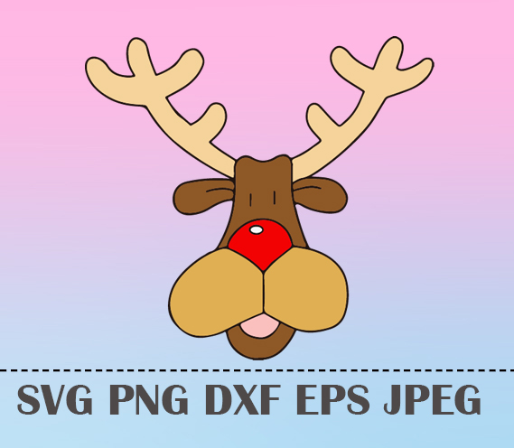 Rudolf Head SVG Rudolf PNG Rudolf Merry Christmas log - Inspire Uplift