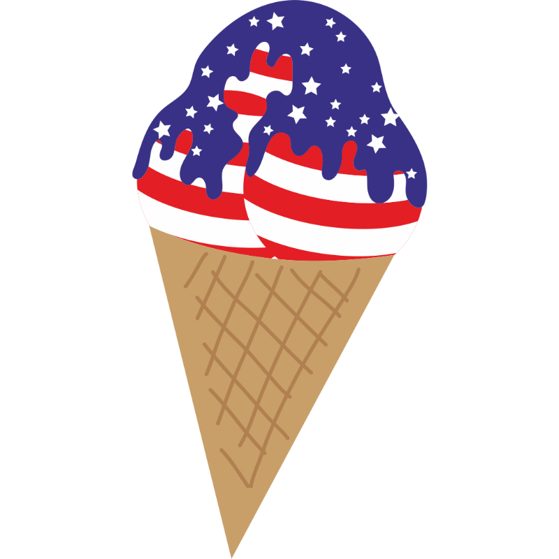 Ice Cream American Flag Svg, 4th of July Svg, Happy 4th of J | Inspire ...