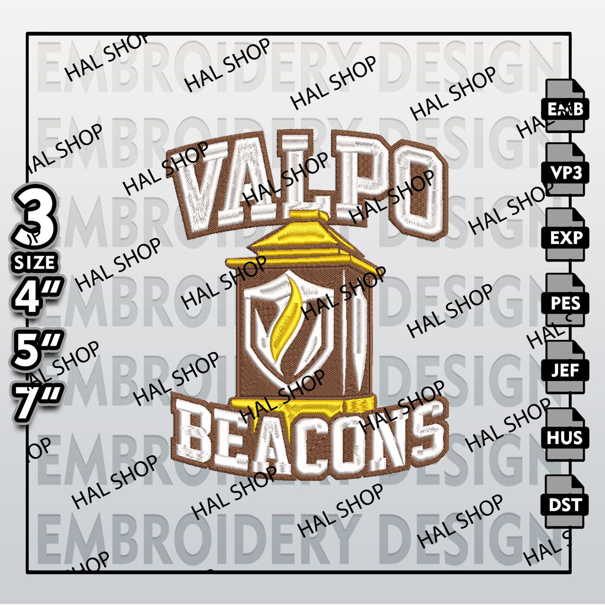 Valparaiso Beacons Embroidery Designs, NCAA Logo Embroidery - Inspire ...