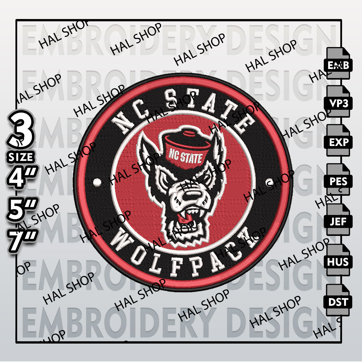 NCAA NC State Wolfpack Embroidery Designs, NCAA Logo Embroid | Inspire ...