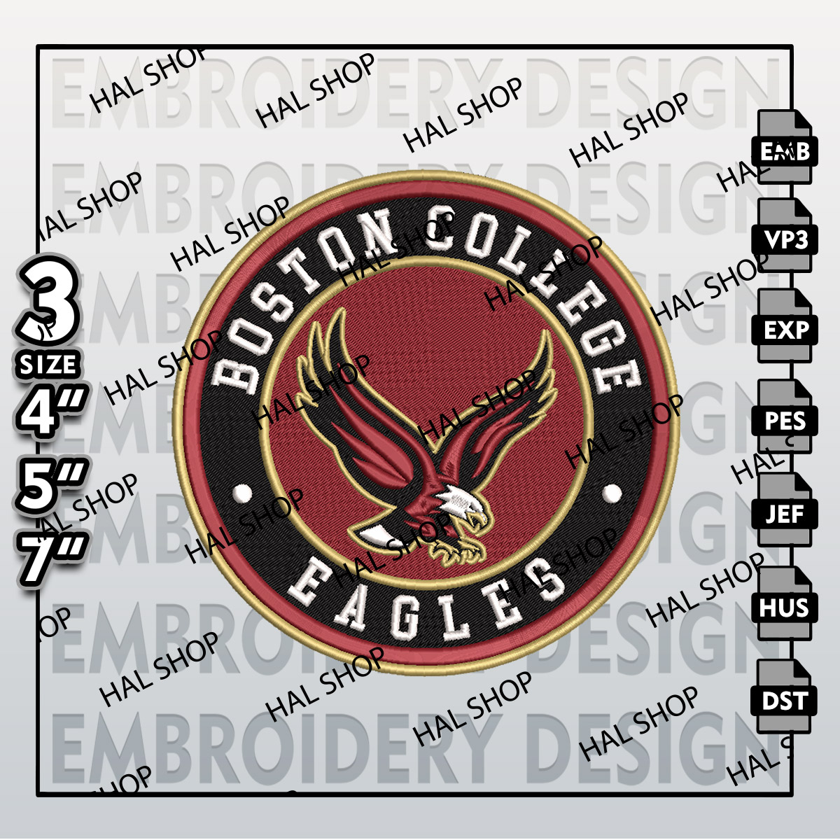 NCAA Boston College Eagles Embroidery Designs, NCAA Logo Emb | Inspire ...