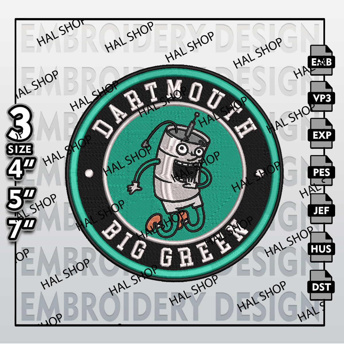 NCAA Dartmouth Big Green Embroidery Designs, NCAA Logo Embro | Inspire ...