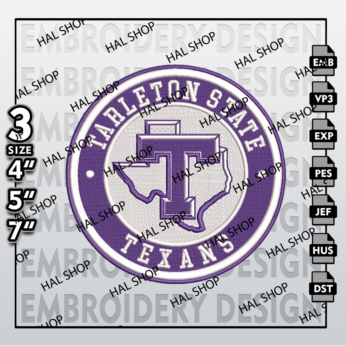 NCAA Tarleton State Texans Embroidery Designs, NCAA Logo Emb | Inspire ...