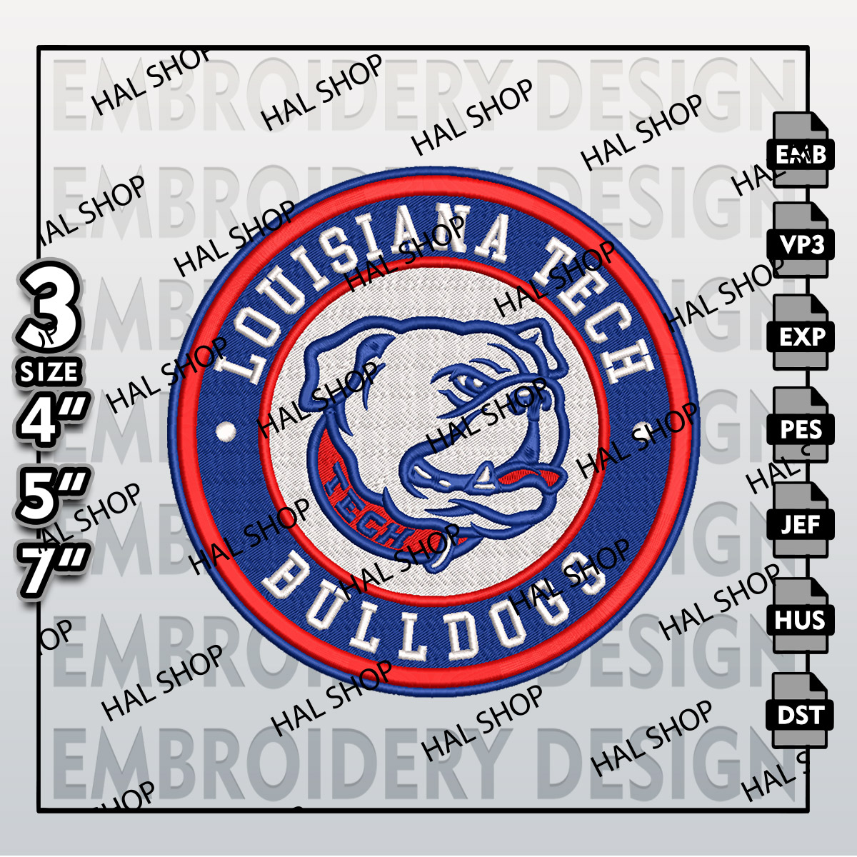 NCAA Louisiana Tech Bulldogs Embroidery Designs, NCAA Logo E | Inspire ...