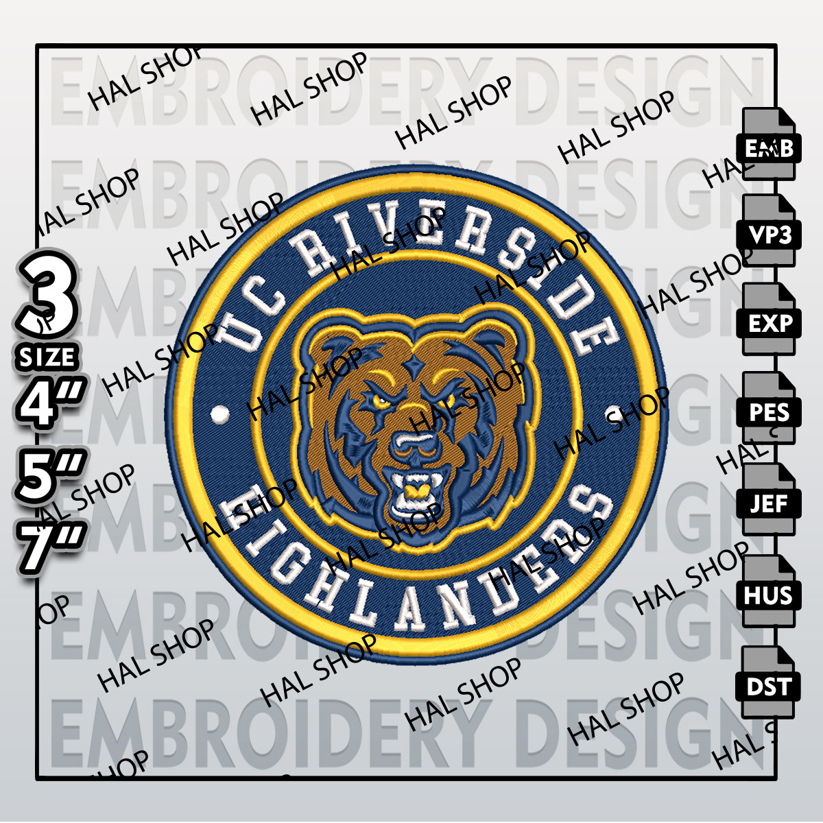 NCAA UC Riverside Highlanders Embroidery Designs, NCAA Logo | Inspire Uplift