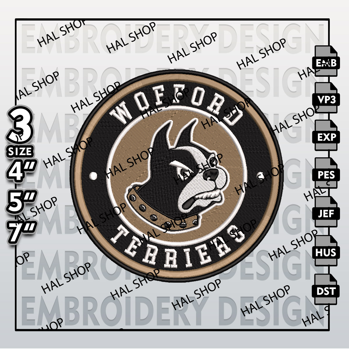 NCAA Wofford Terriers Embroidery Designs, NCAA Logo Embroide | Inspire ...