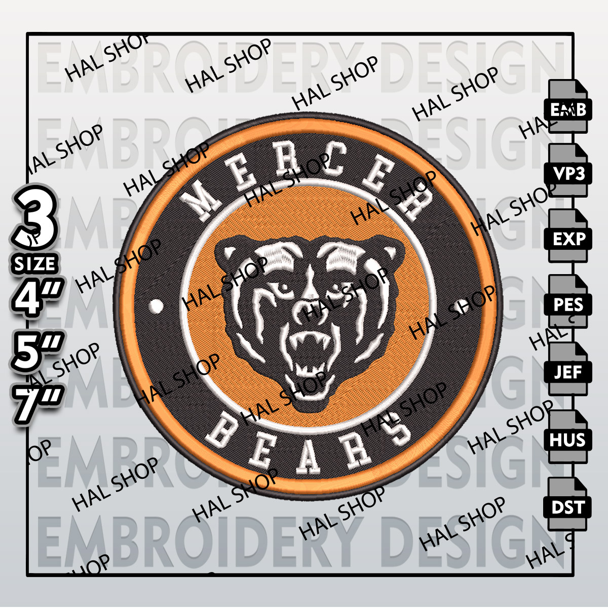 NCAA Mercer Bears Embroidery Designs, NCAA Logo Embroidery F | Inspire ...