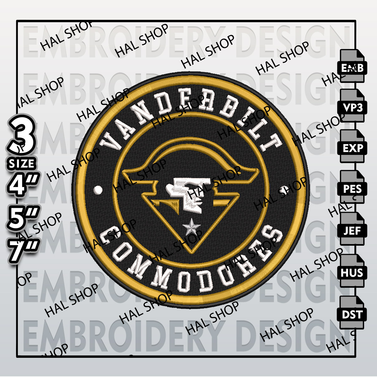 NCAA Vanderbilt Commodores Embroidery Designs, NCAA Logo Emb | Inspire ...