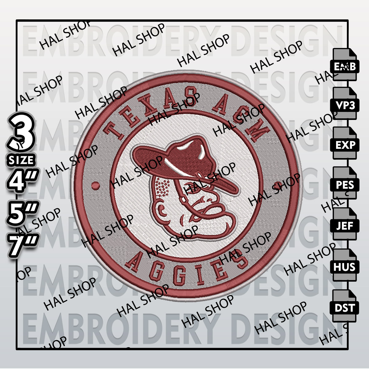 NCAA Texas A&M Aggies Embroidery Designs, NCAA Logo Embroide | Inspire ...