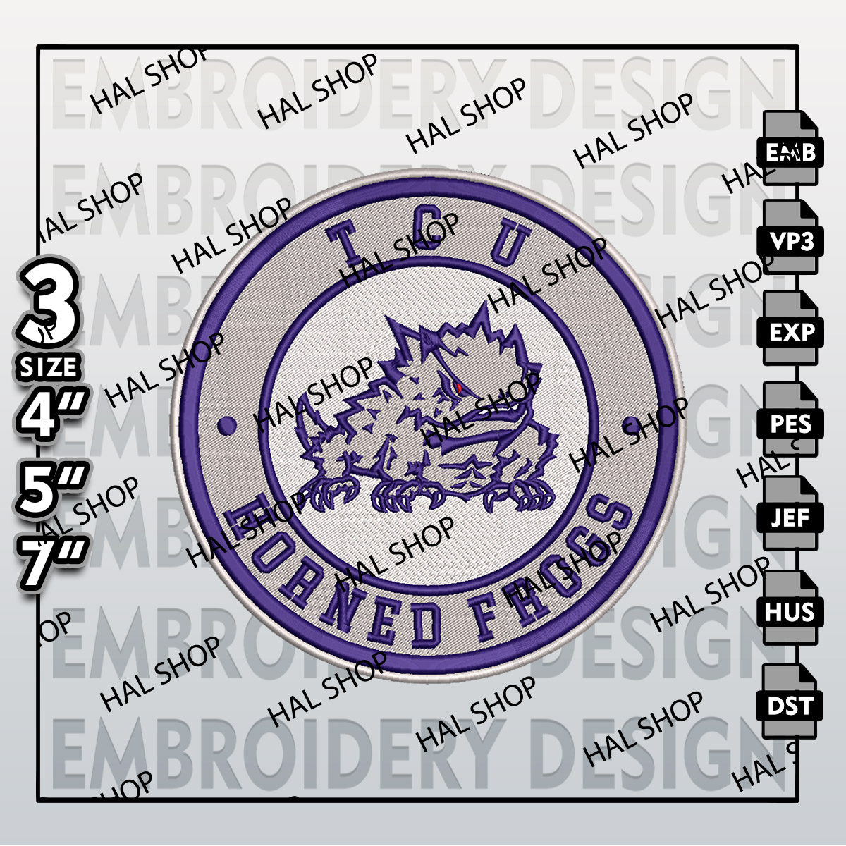 NCAA TCU Horned Frogs Embroidery Designs, NCAA Logo Embroide | Inspire ...