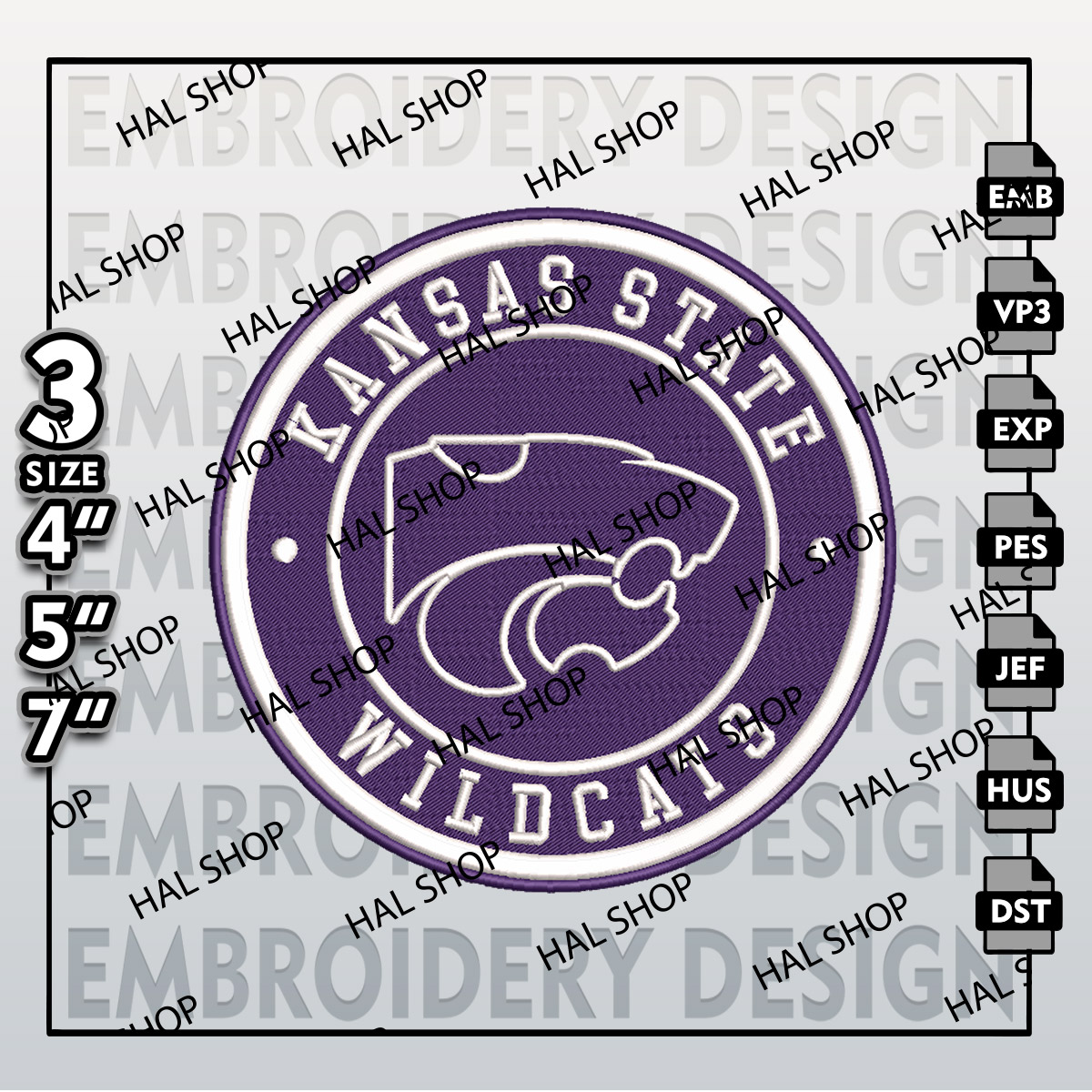 NCAA Kansas State Wildcats Embroidery Designs, NCAA Logo Emb - Inspire ...