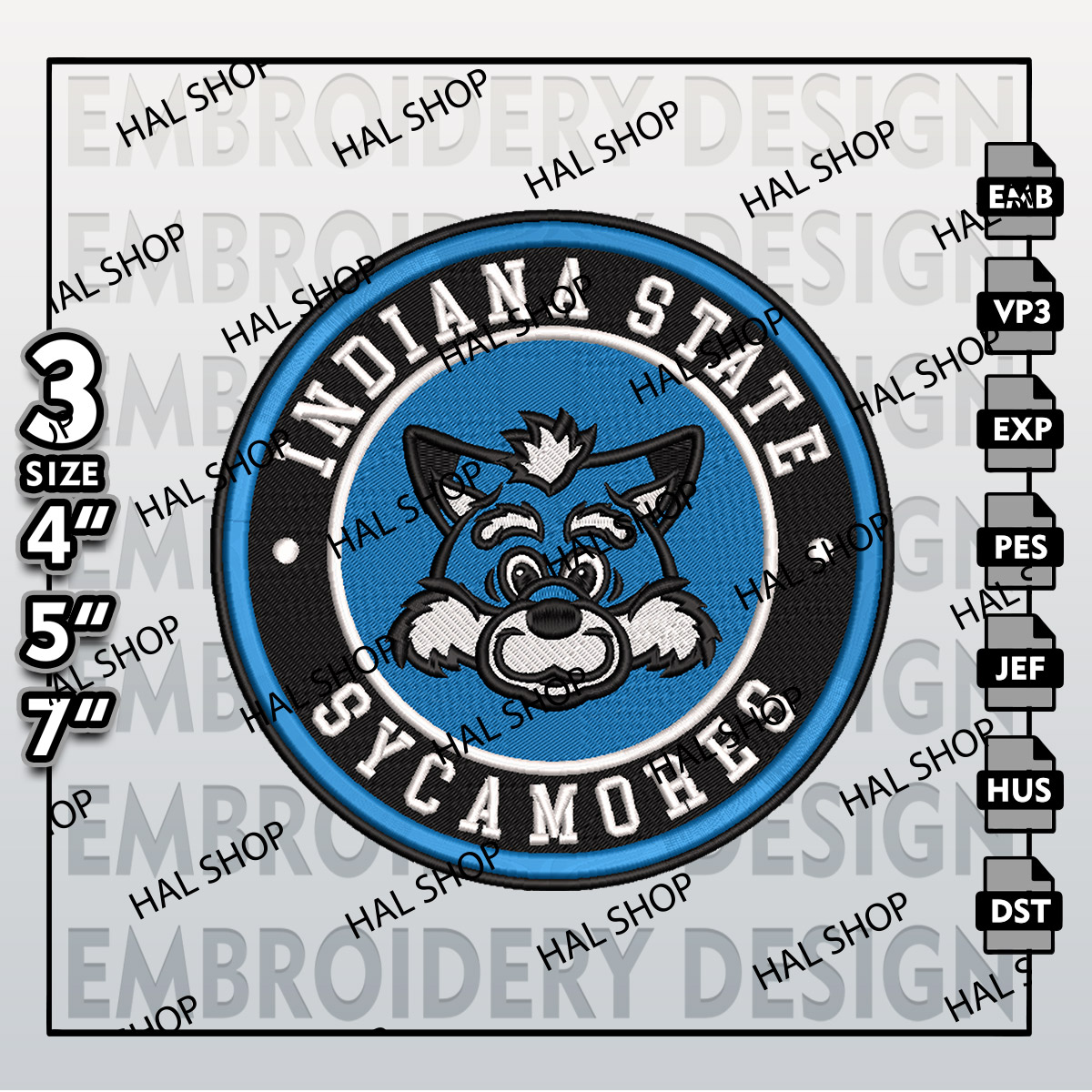 NCAA Indiana State Sycamores Embroidery Designs, NCAA State | Inspire ...