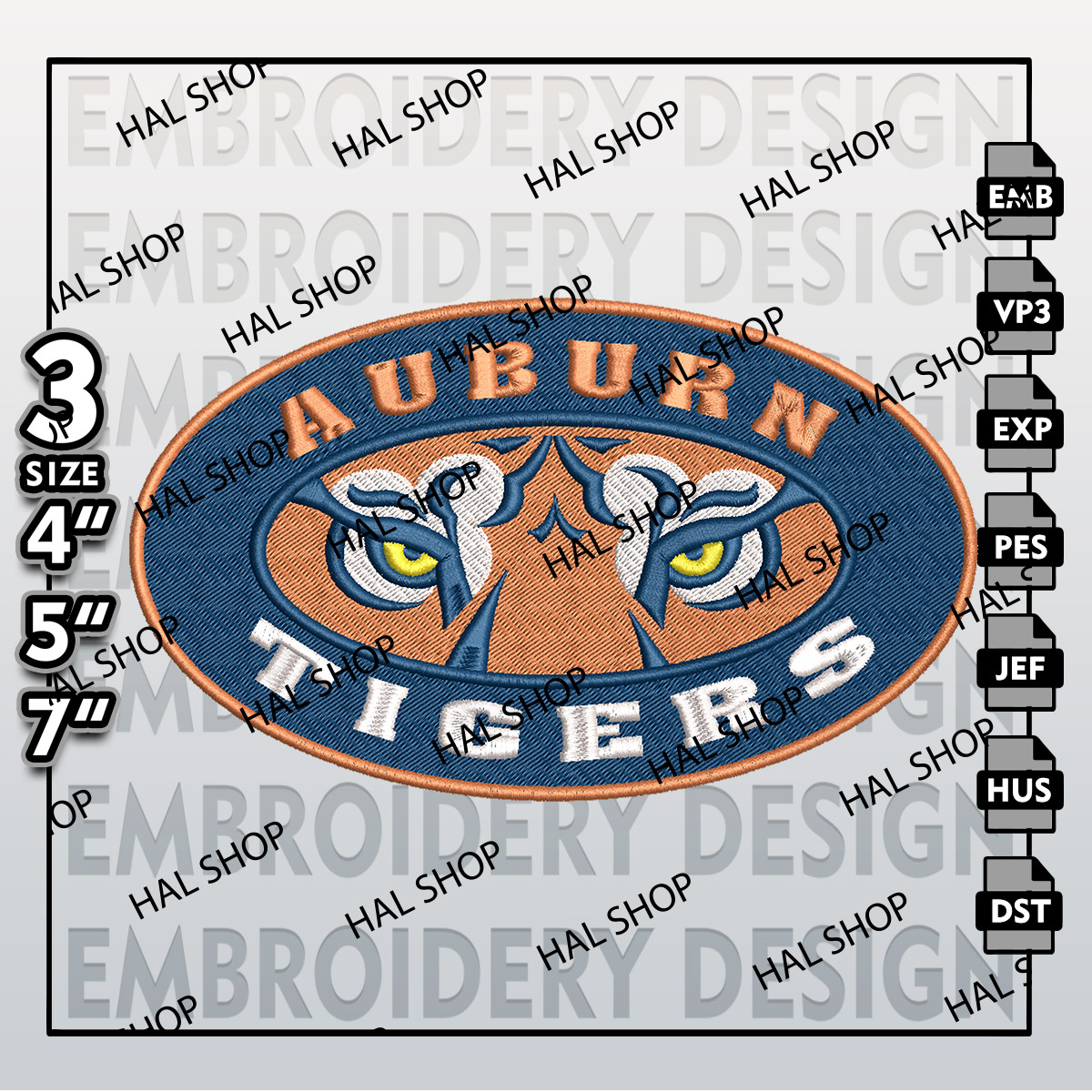 Auburn Tigers Embroidery Files, NCAA Logo Embroidery Designs | Inspire ...