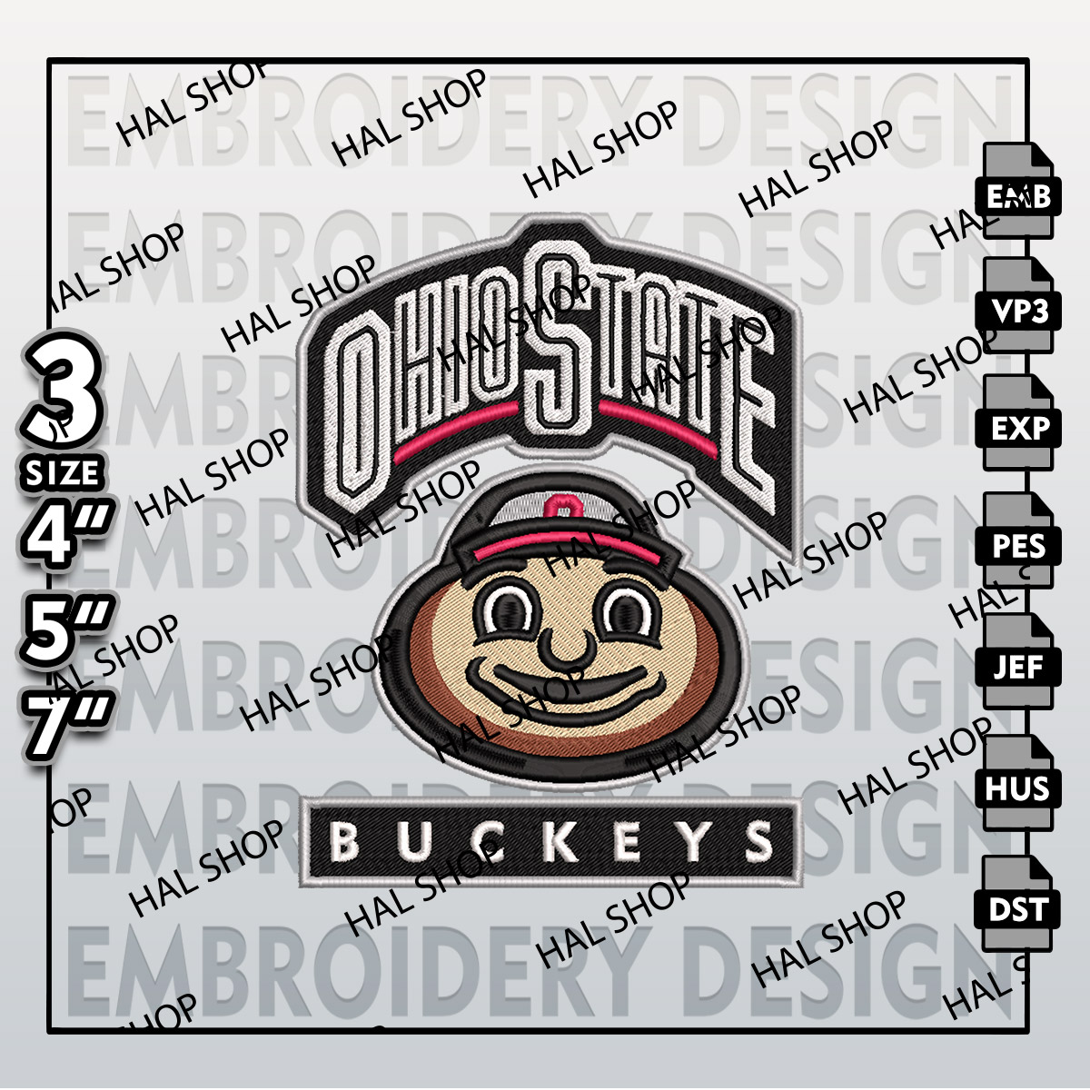 Ohio State Buckeyes Embroidery Files, NCAA Logo Embroidery D | Inspire ...
