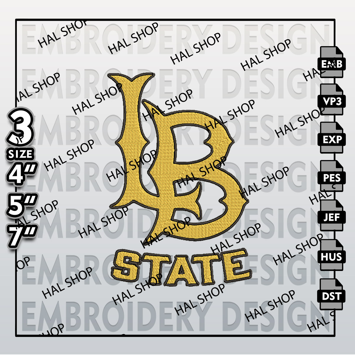 Long Beach State Beach Embroidery Designs, NCAA Logo Embroid - Inspire ...