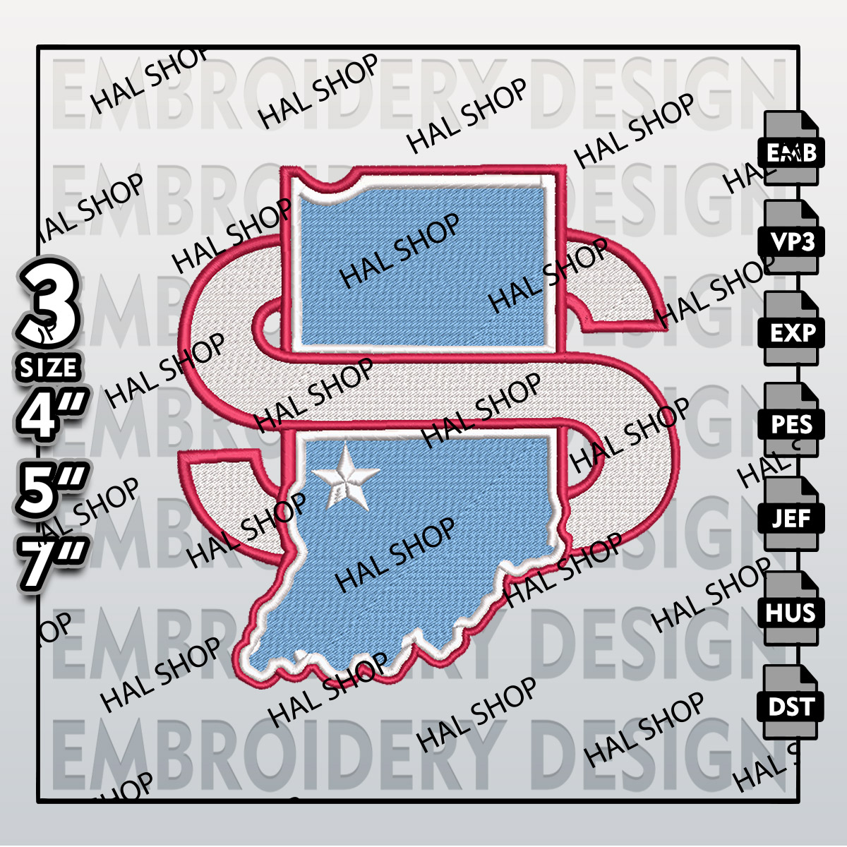 NCAA Indiana State Sycamores Embroidery File, NCAA Machine E | Inspire ...