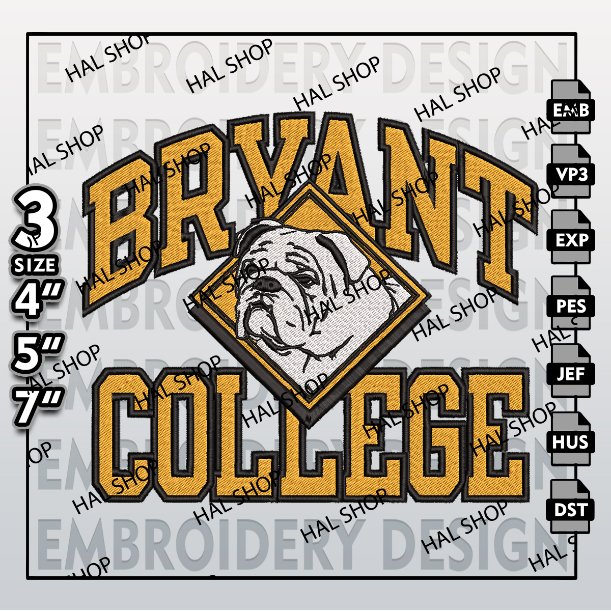 NCAA Bryant Bulldogs Logo Embroidery Design, Machine Embroid | Inspire ...