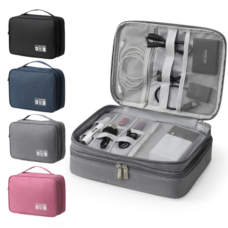 Waterproof Cable Storage Bag USB Charger Portable Organizer | Inspire ...