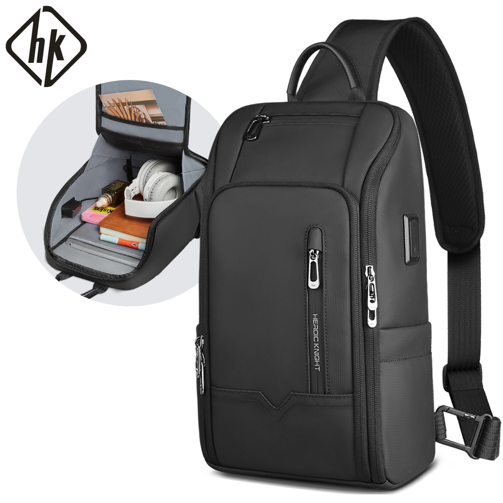 Waterproof Anti-theft Men's Crossbody Shoulder Bag with USB | Inspire ...
