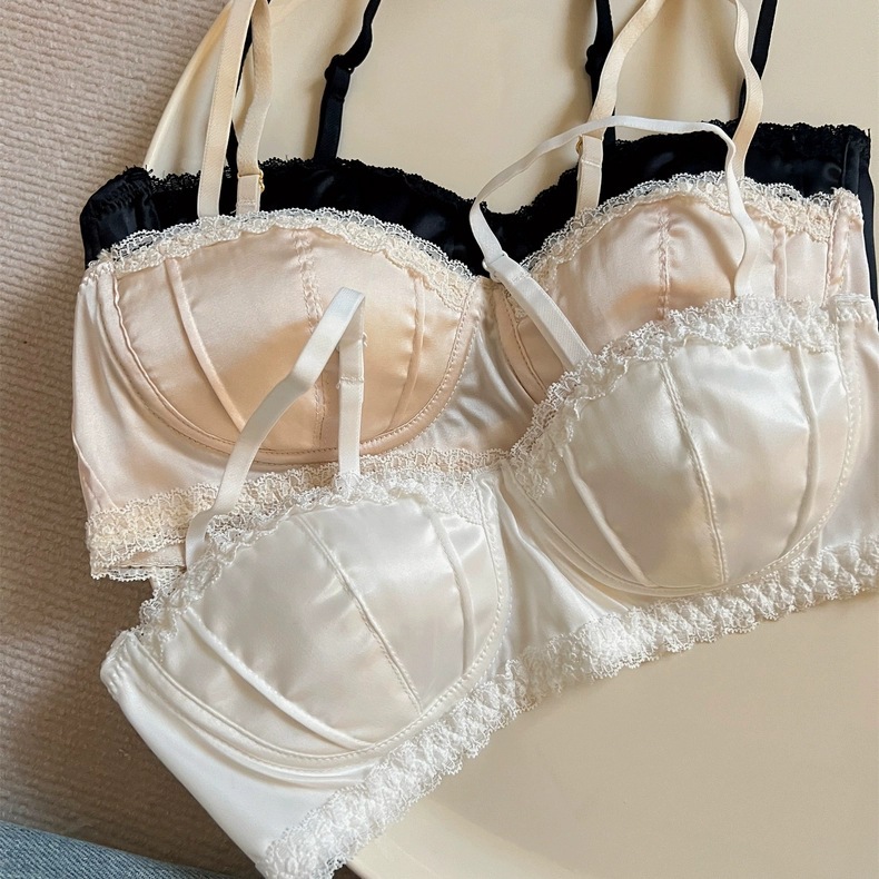 French Satin Bra, Lace Rimmed Bra, Underwire Bra, Sexy Girl | Inspire ...
