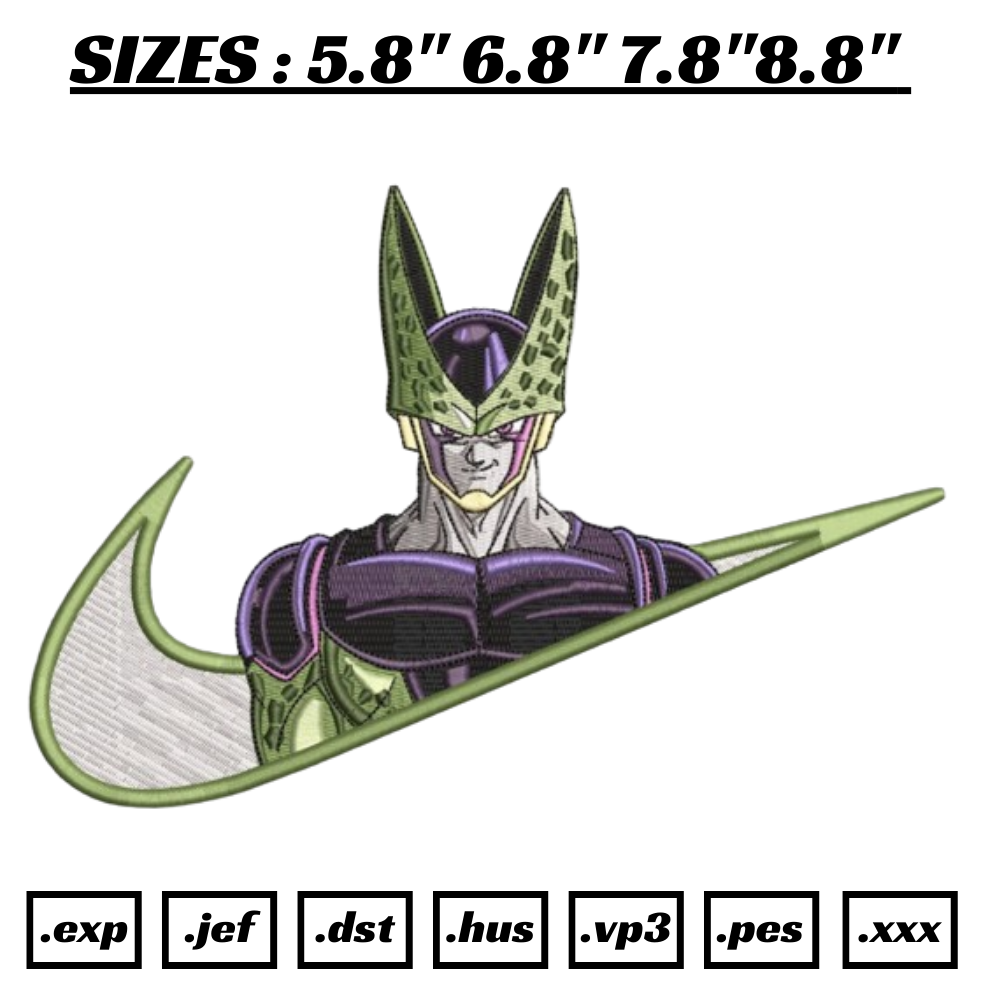 Perfect Cell Embroidery Design File, Dragon Ball Anime Embro | Inspire ...
