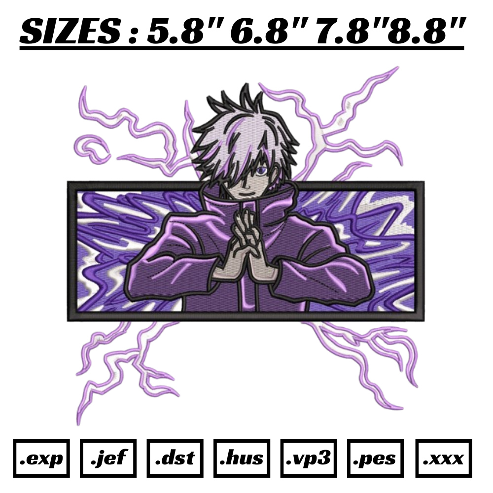Gojo Satoru Embroidery Design File, Jujutsu Kaisen Anime Emb | Inspire ...