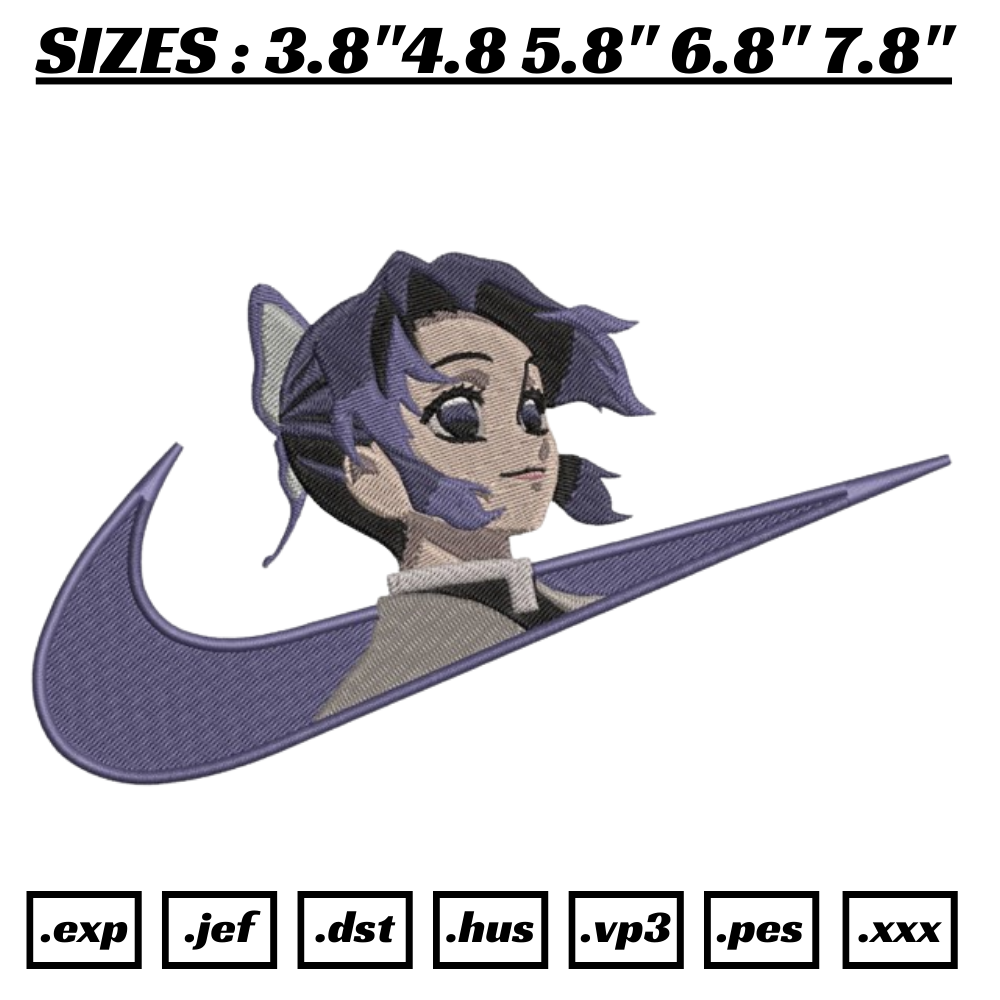 Kocho x Nike Embroidery Design File, Kocho x Nike Anime Insp | Inspire ...