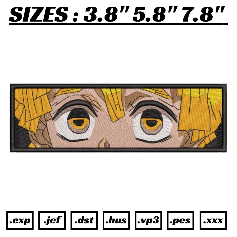 Zenitsu eyes Embroidery Design File, Kimetsu no yaiba Anime | Inspire ...