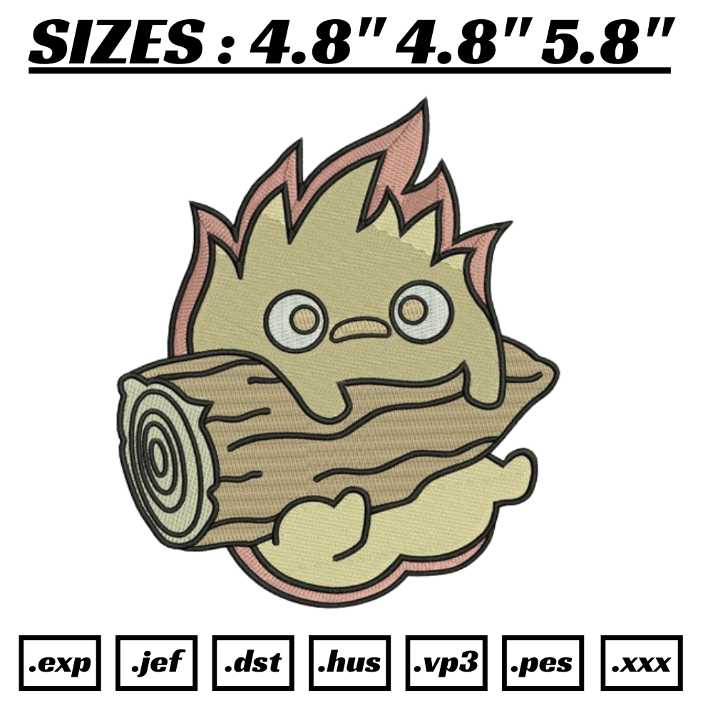 Calcifer Anime Embroidery Design, Anime Embroidery Design, A | Inspire ...