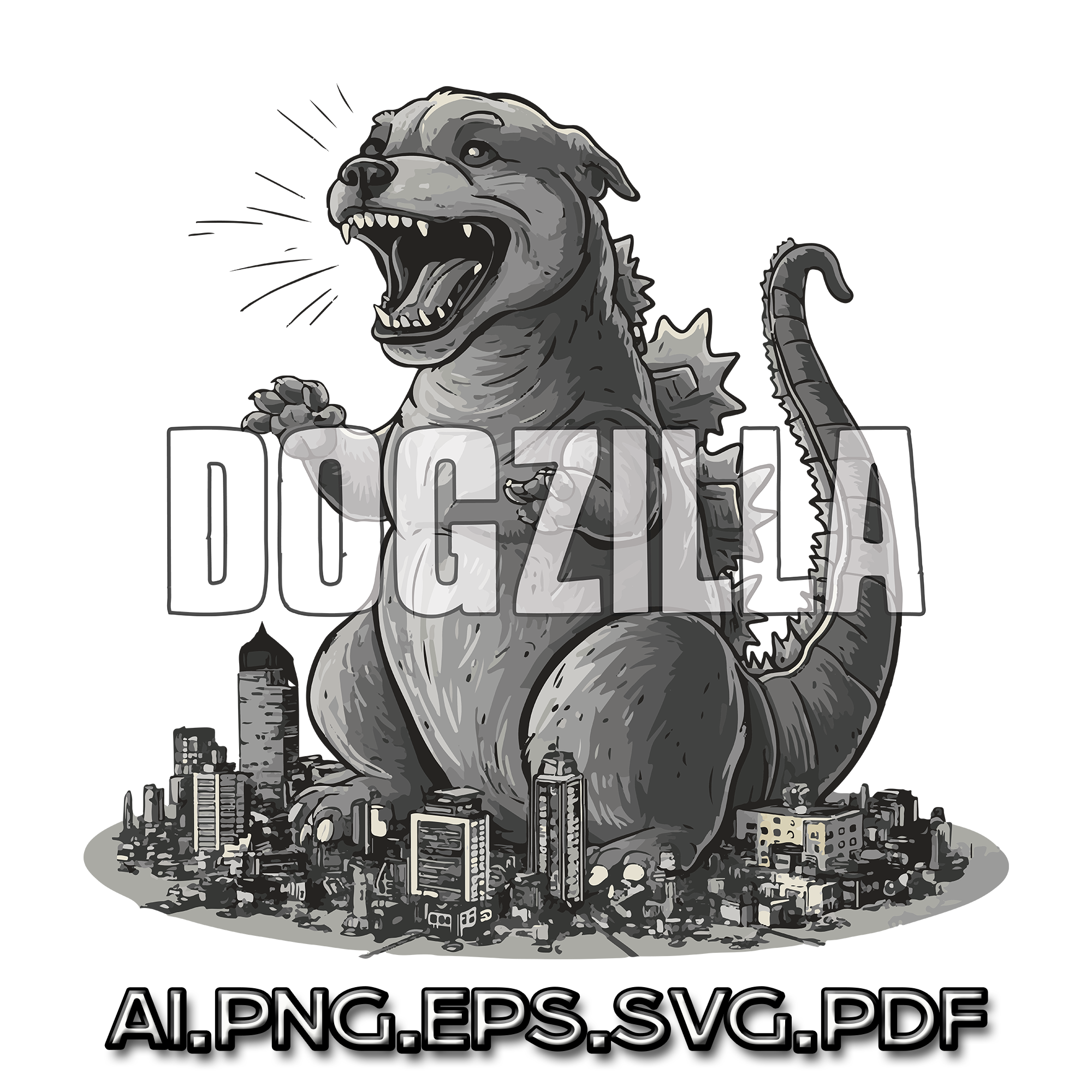 Dogzilla 4 Digital File Ai.SVG.PNG.EPS.PDF Sublimation Files | Inspire ...