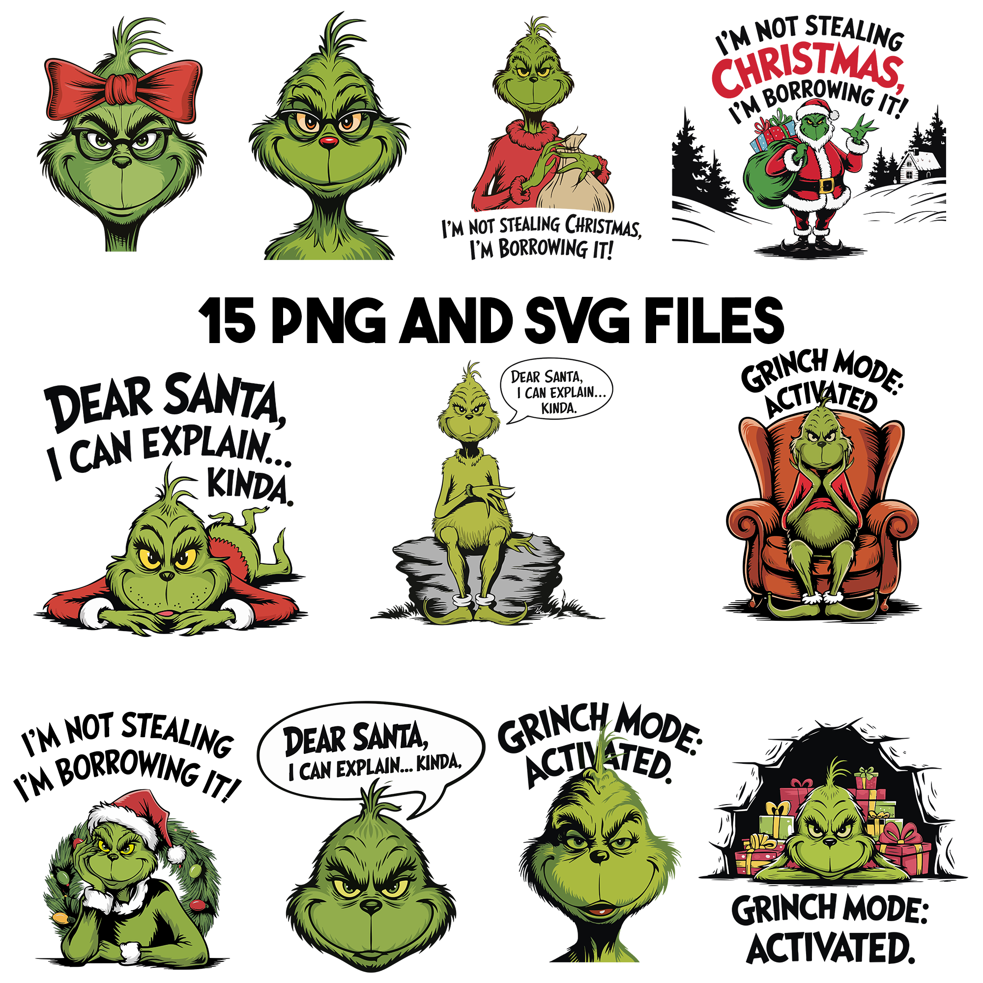 Grinch DIGITAL DOWNLOAD FILE PNG AND SVG | Inspire Uplift