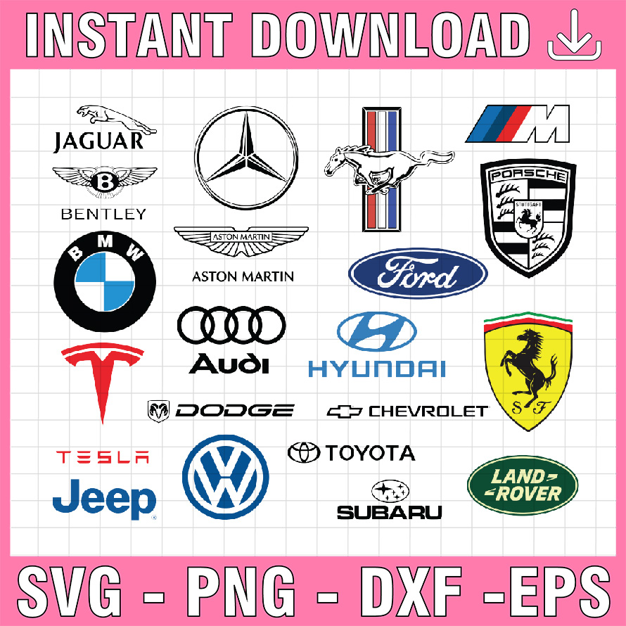 Cars Brands Logo Bundle, Cars Logo SVG , Brand Logo Cricut, | Inspire ...