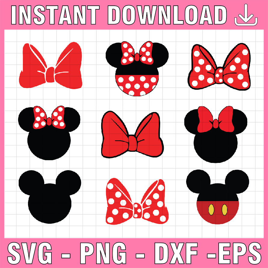 Minnie Mouse Bundle Svg, Love Mickey Svg, Disney Svg, Disney | Inspire ...