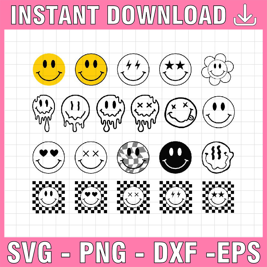 Smiley face svg, smiley svg, drippy smiley svg, melting smil - Inspire ...