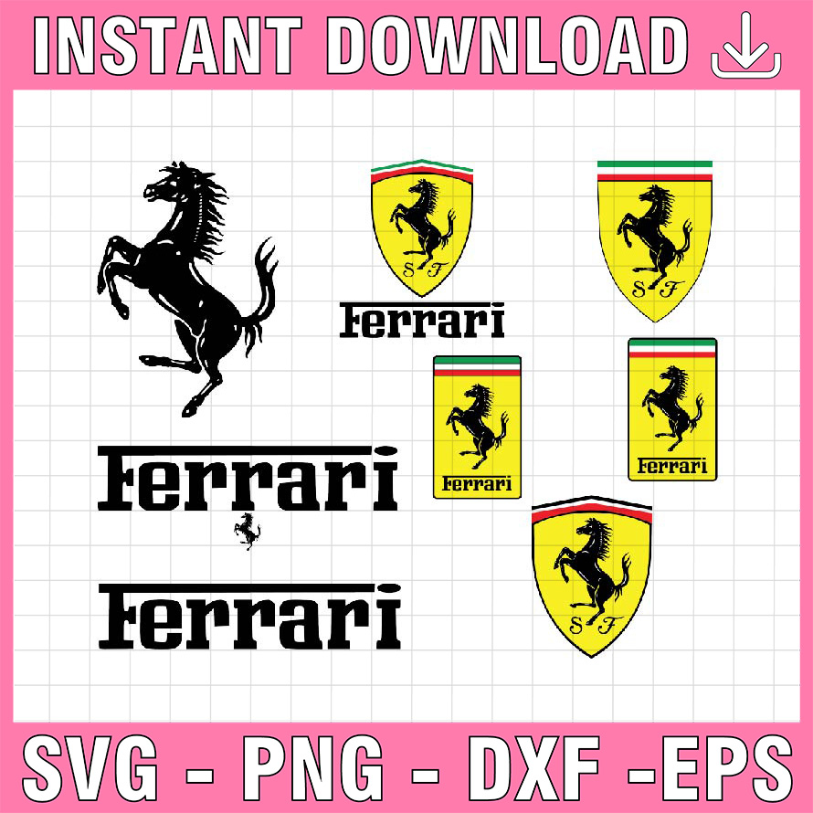 Ferrari vector svg, eps, dxf, png high res, jpg, pdf, webp C - Inspire ...